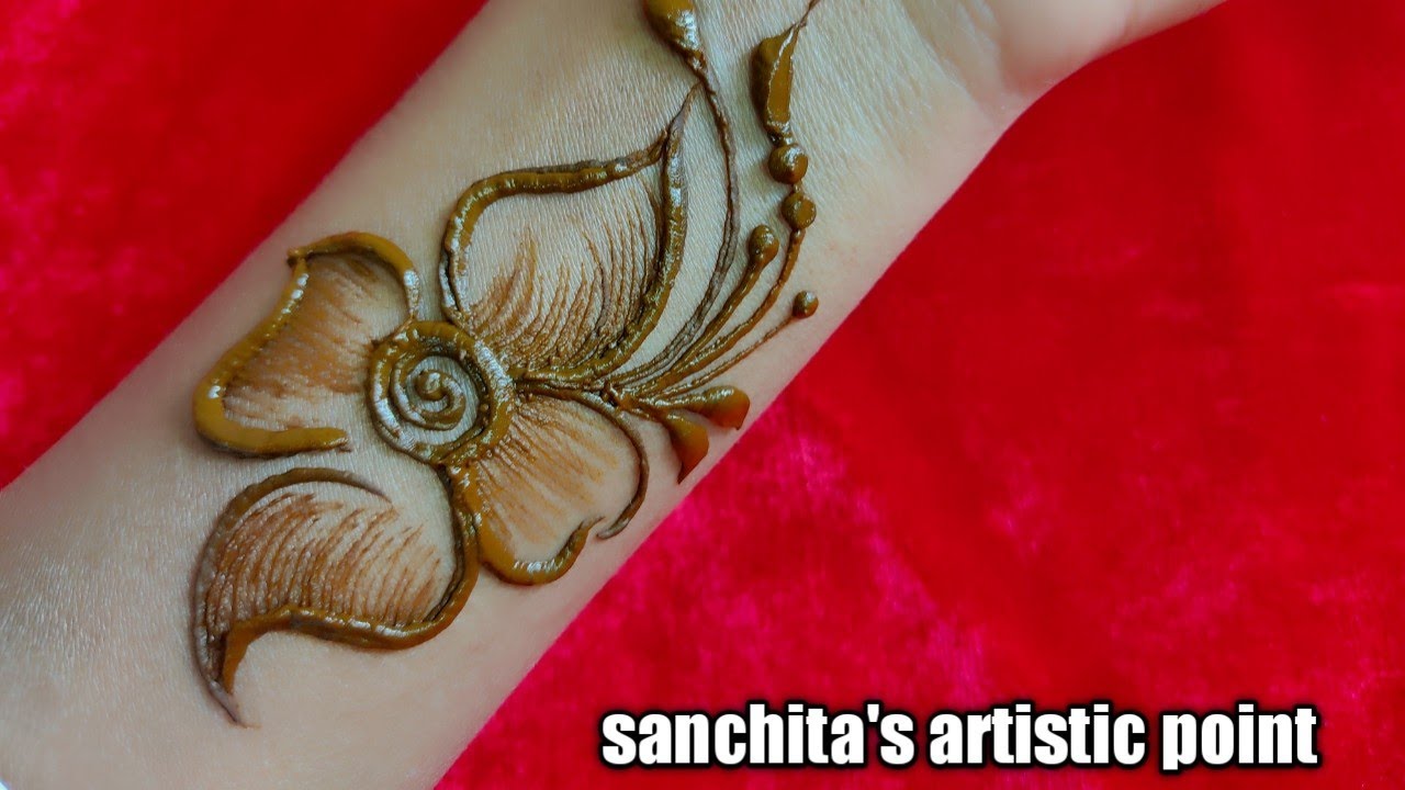Beautiful Indo Western Mehndi design II Simple And Easy Flowers Mehndi ...