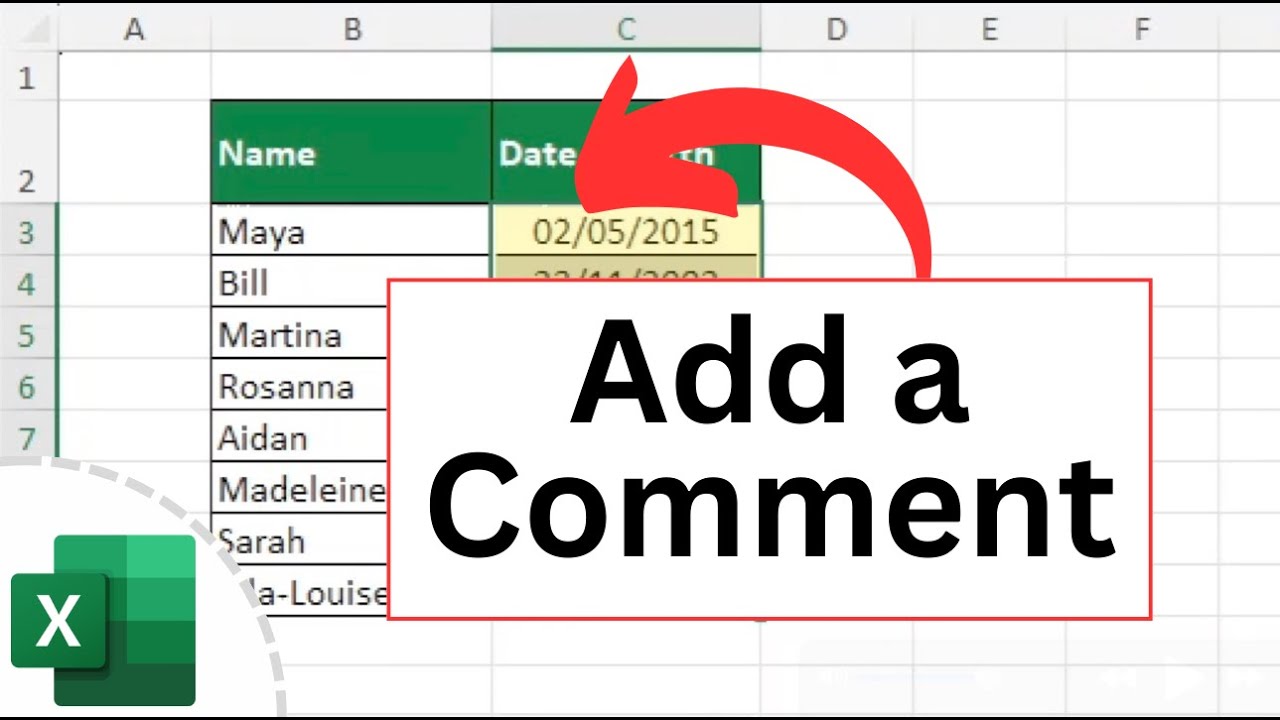 Excel: How to Add a Comment to a Cell - YouTube