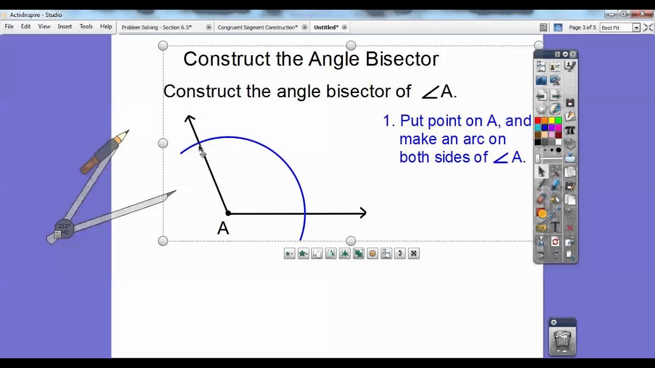 Angle Bisector Construction - YouTube