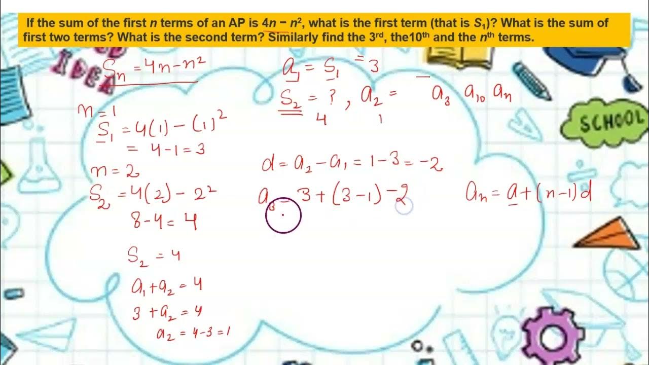 If the sum of the first n terms of an AP is 4n − n2, what is the first ...
