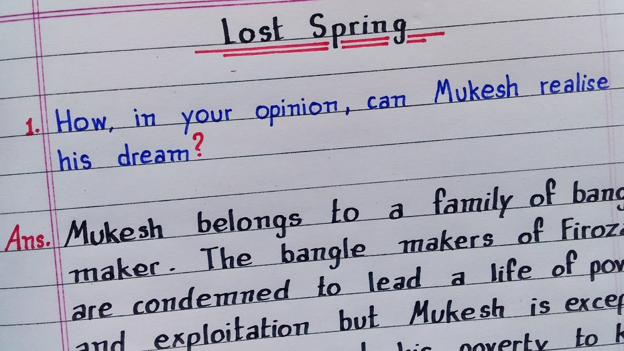 How, in your opinion, can mukesh realise his dream? | Lost Spring ...
