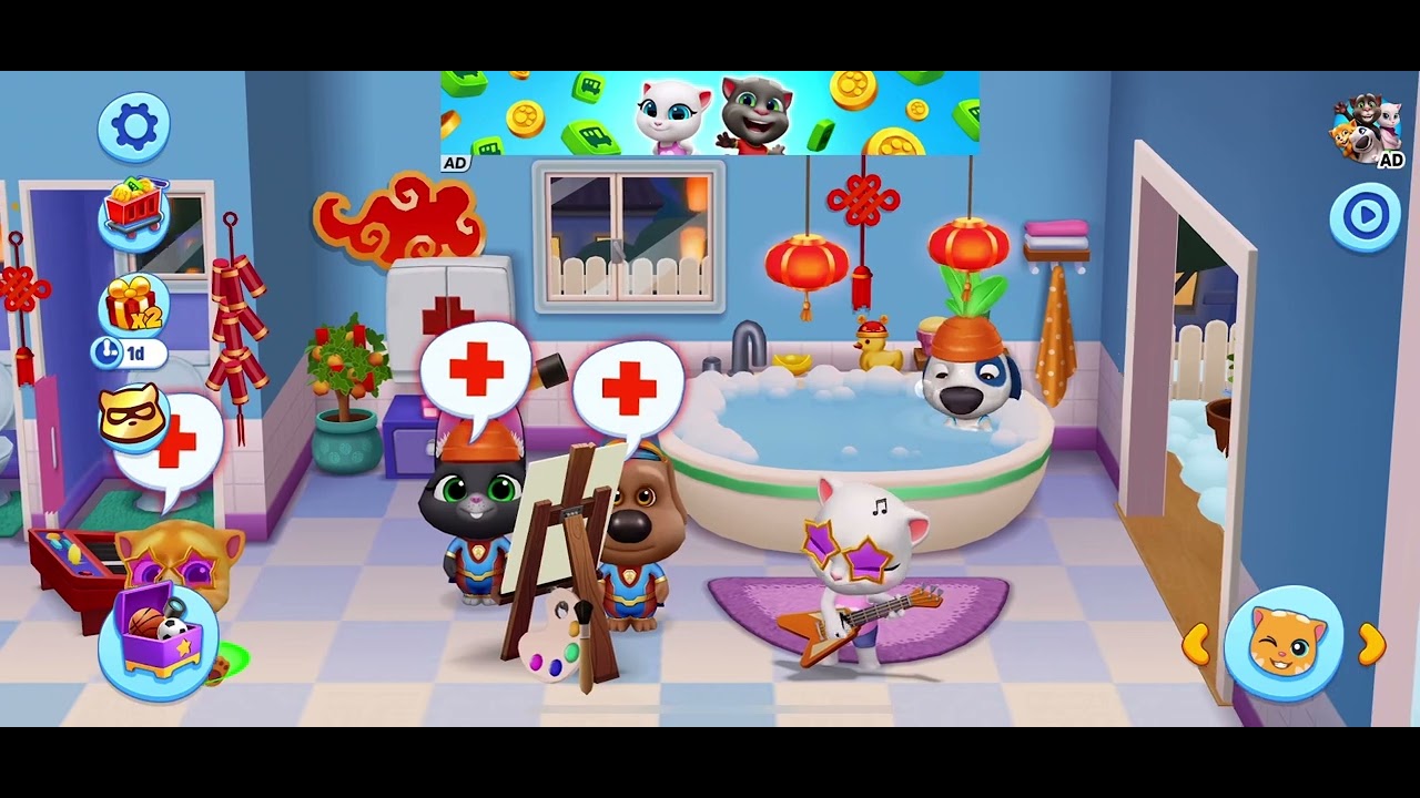 Tom friends are making a fun party together by singing, dancing and ...