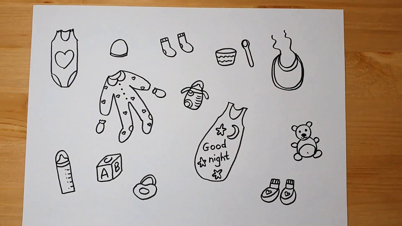 Drawing and coloring baby stuff - YouTube