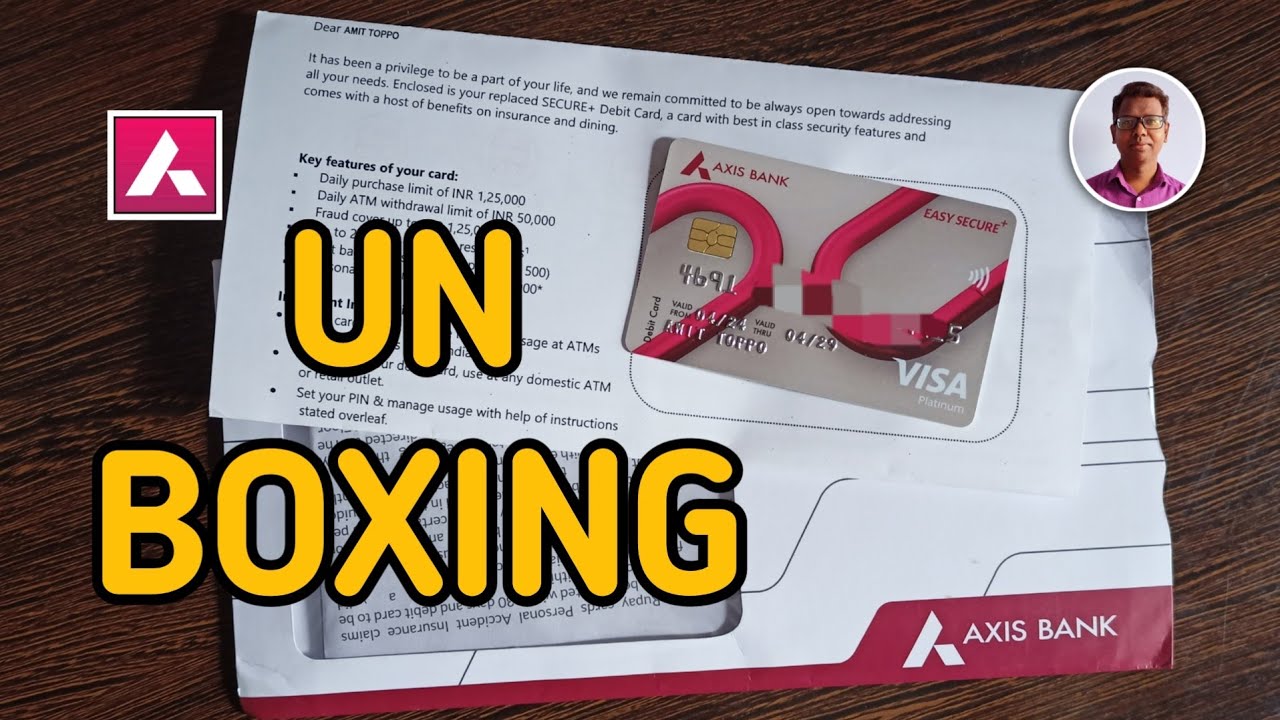 axis bank secure plus debit card unboxing | secure plus debit card axis ...