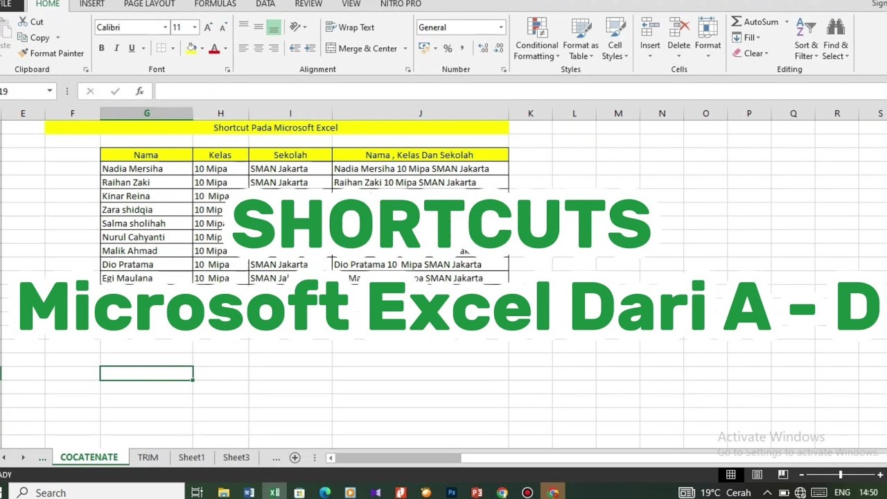 Pakai ShortCuts di Excel agar mempermudah pekerjaan kamu | Shortcuts A ...