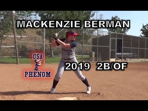 2019 Mackenzie Berman Second Base and Outfield Softball Recruit Skills ...