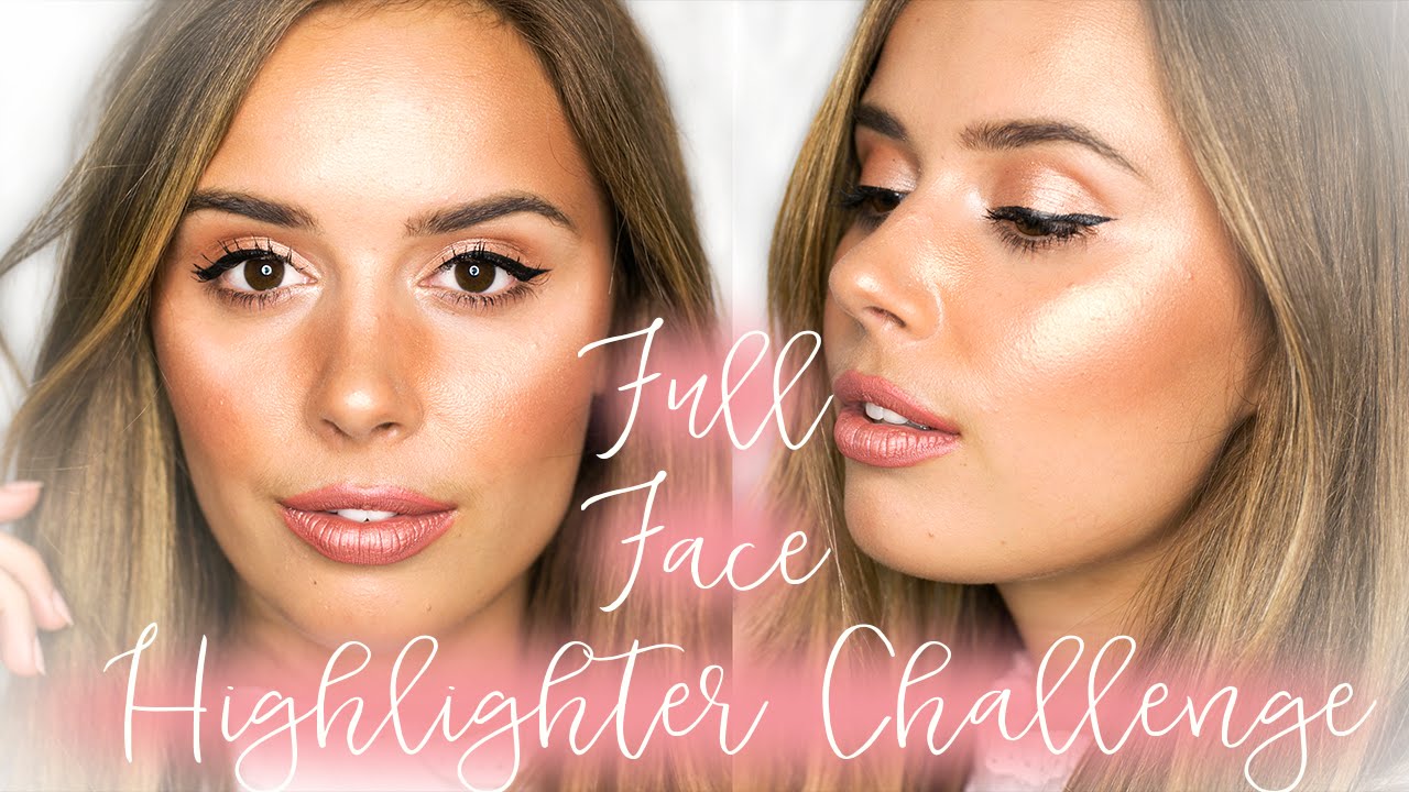 FULL FACE USING ONLY HIGHLIGHTERS CHALLENGE | WEARABLE TUTORIAL | Hello October - YouTube