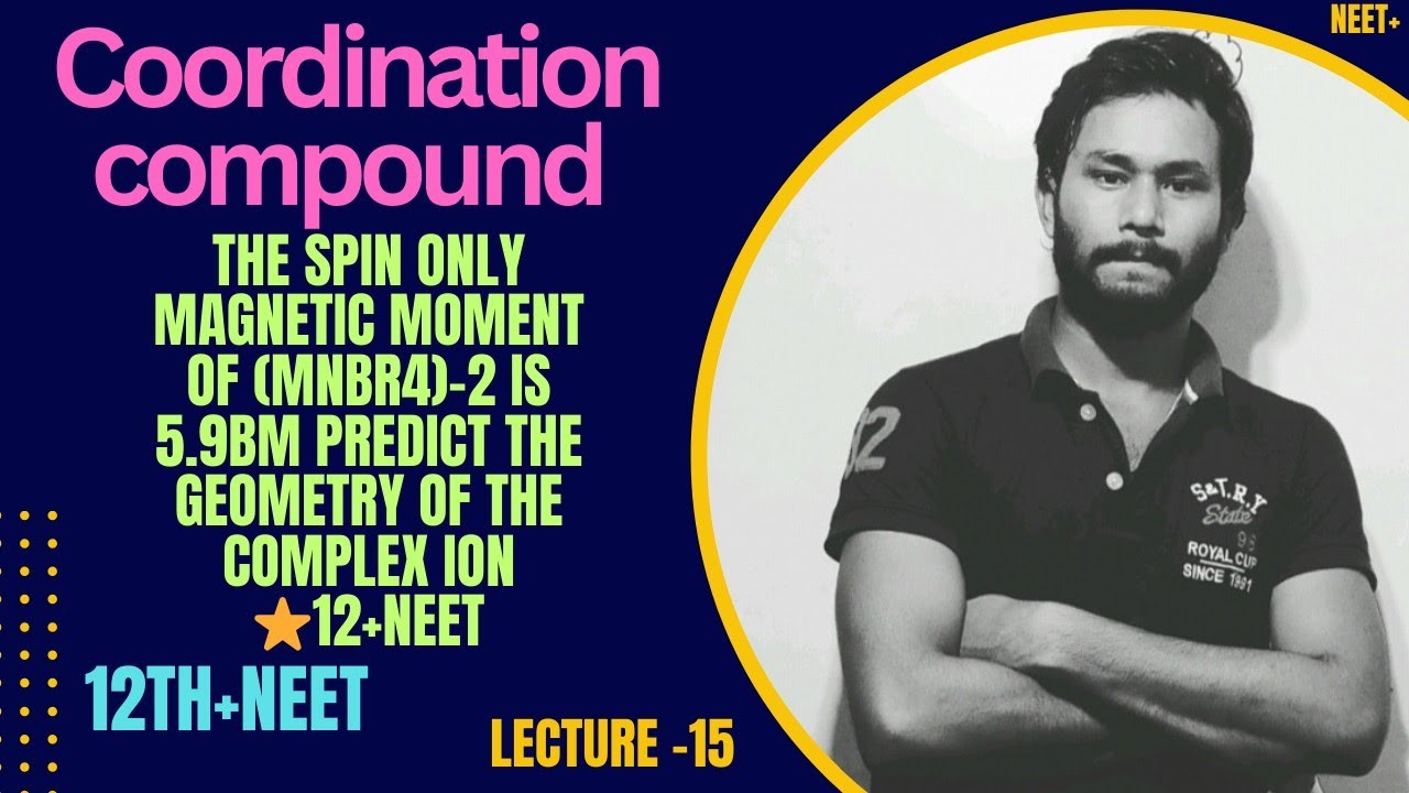 The spin only magnetic moment of (MnBr4)-2 is 5.9BM predict the ...