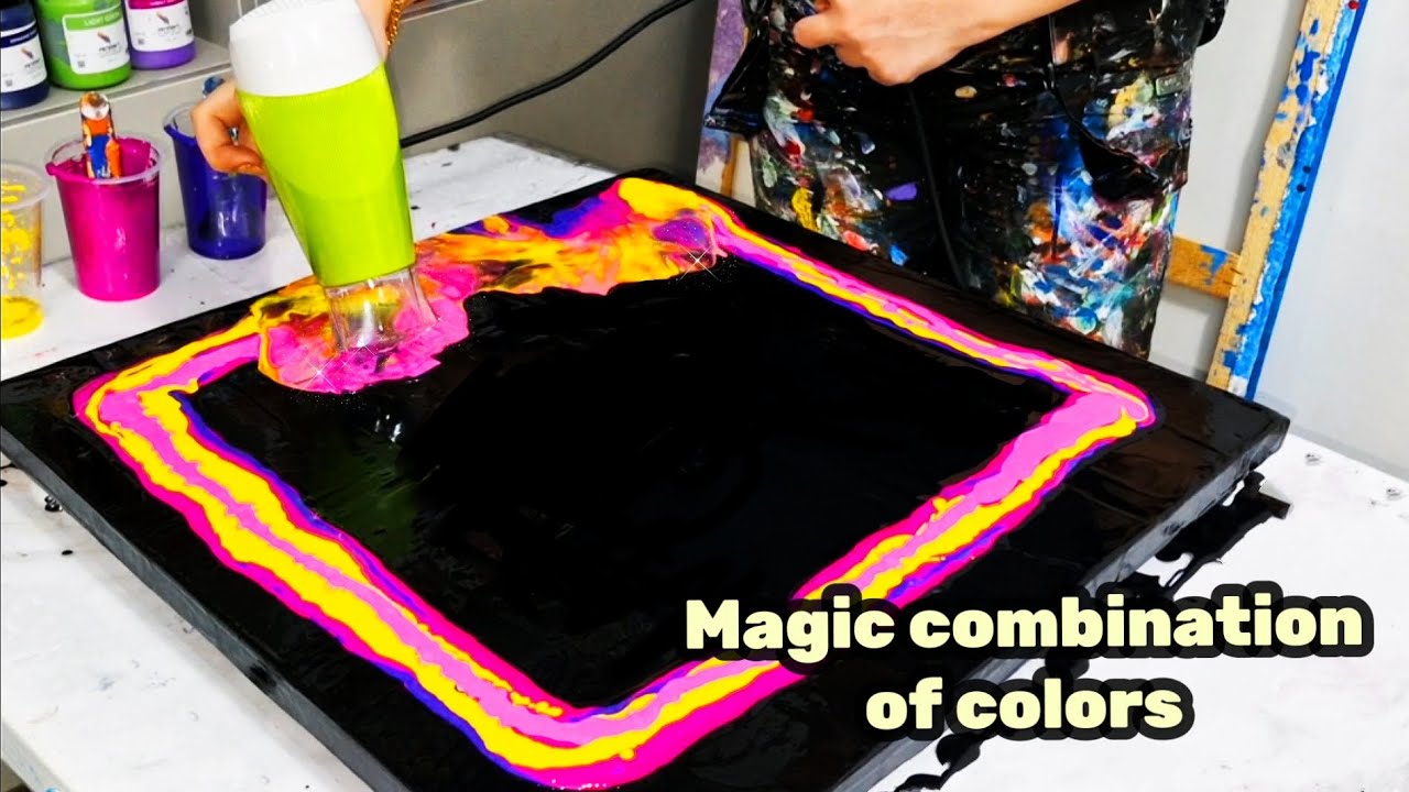 Learning fluid painting and pouring acrylic in 5 minutes! - Fluid Art ...