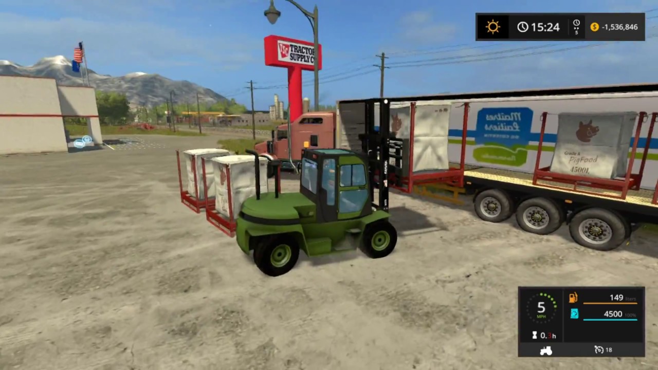 Farming simulator 17 loading pallets into a trailer for the logistics ...