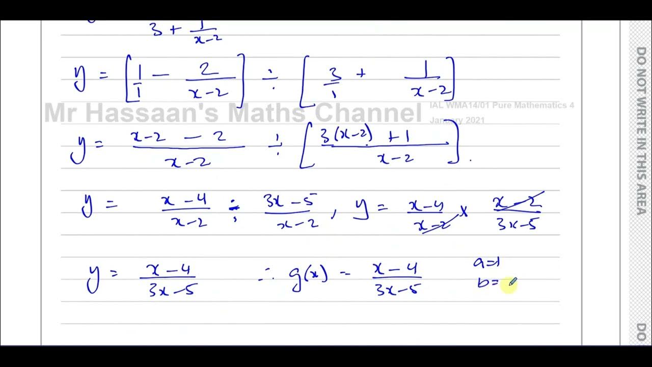 WMA14/01, IAL, (Edexcel), P4, January 2021, Q4, Parametric Equations, Functions (REVISITED ...