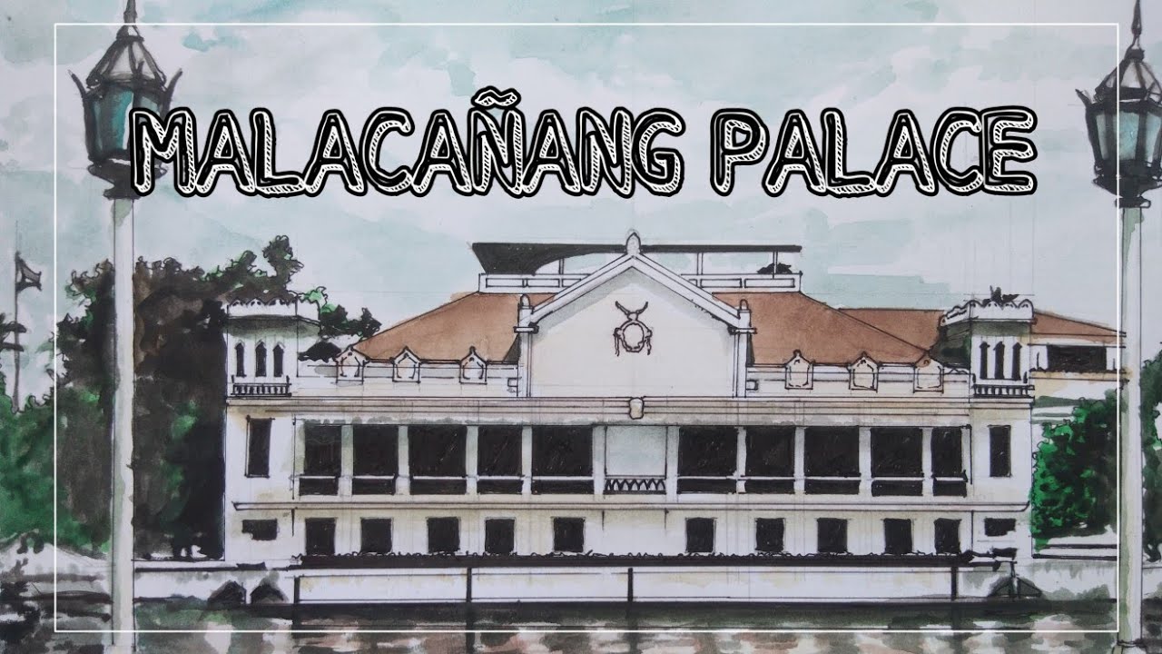 FREE SKETCH WATER COLOR / MALACANAÑG PALACE PHILIPPINES / drawing vlog ...