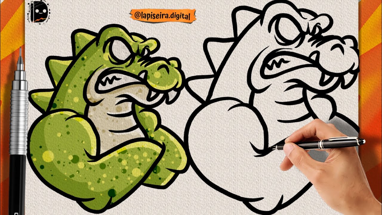 Como desenhar o dino franco passo a passo - YouTube