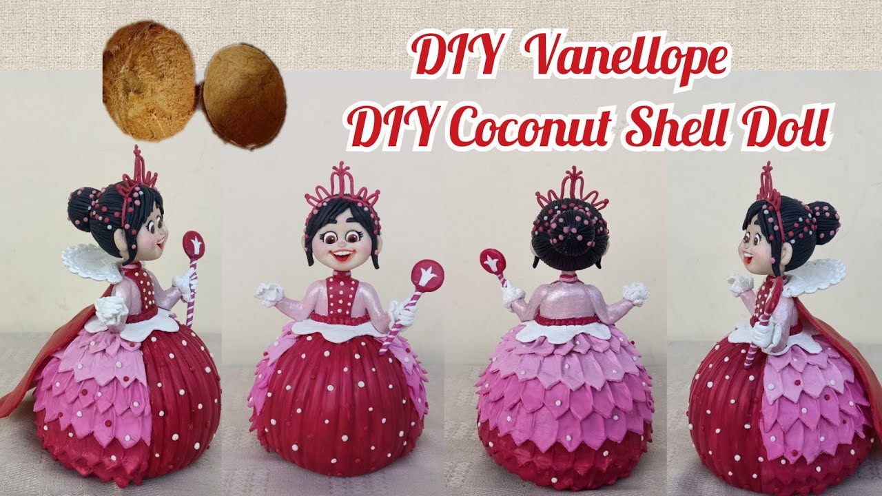 DIY Coconut Shell Doll/Best Coconut Shell Reuse Idea/Coconut Shell ...