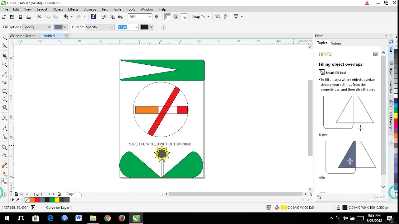tutorial membuat poster menggunakan corel draw x7 dengan simple - YouTube