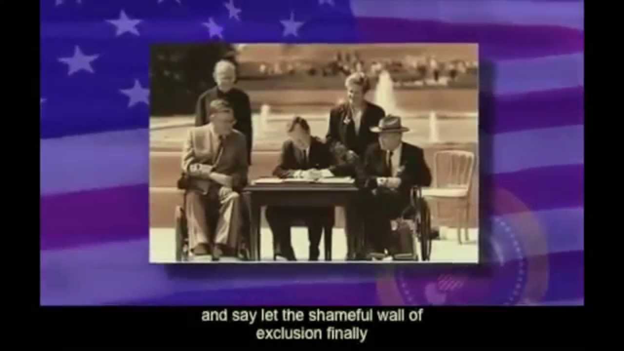 Signing 1990 ADA 1080p civil rights -blocked sidewalks- Accessible ...