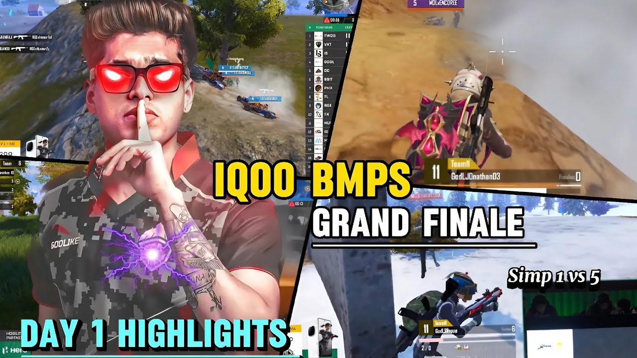 Iqoo Bmps Day 1 Highlights | Godl Comeback 💪 | Simp 1vs5 🤯 | #bgmi #esports #bgis - YouTube