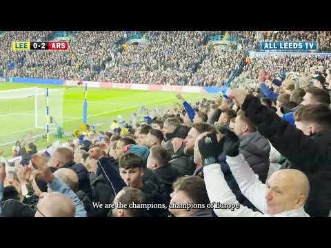 LEEDS FANS IN FULL VOICE DESPITE LOSING 4-0 TO ARSENAL | Fan Cam