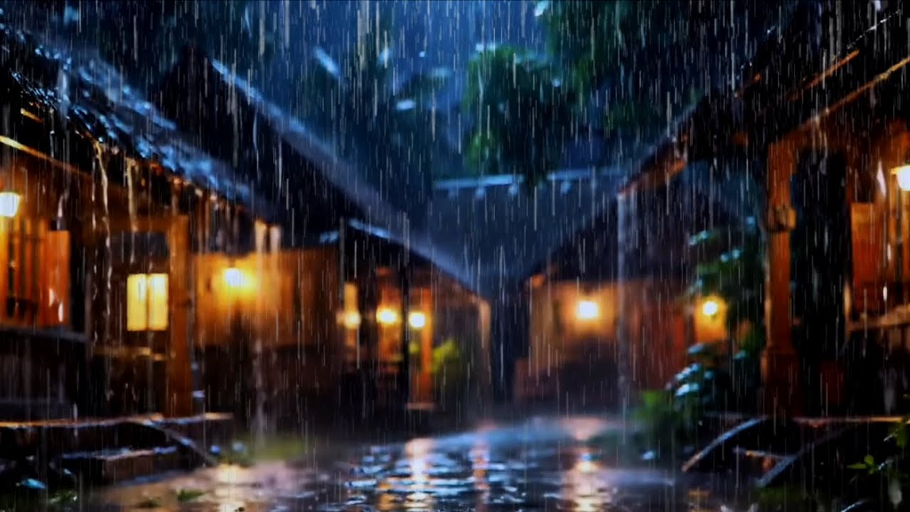 Sleep Immediately on a Rainstorm Night with Heavy Rain & Powerful ...