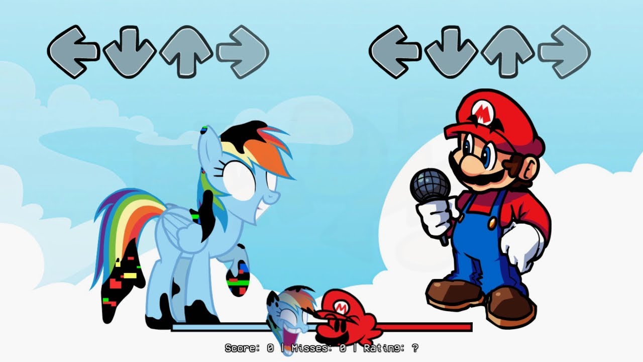 FNF NEW Little Pony VS Mario Rebooted All Phases Sings Pony Girls | FNF ...