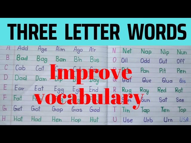 3 Words Alphabet A To Z