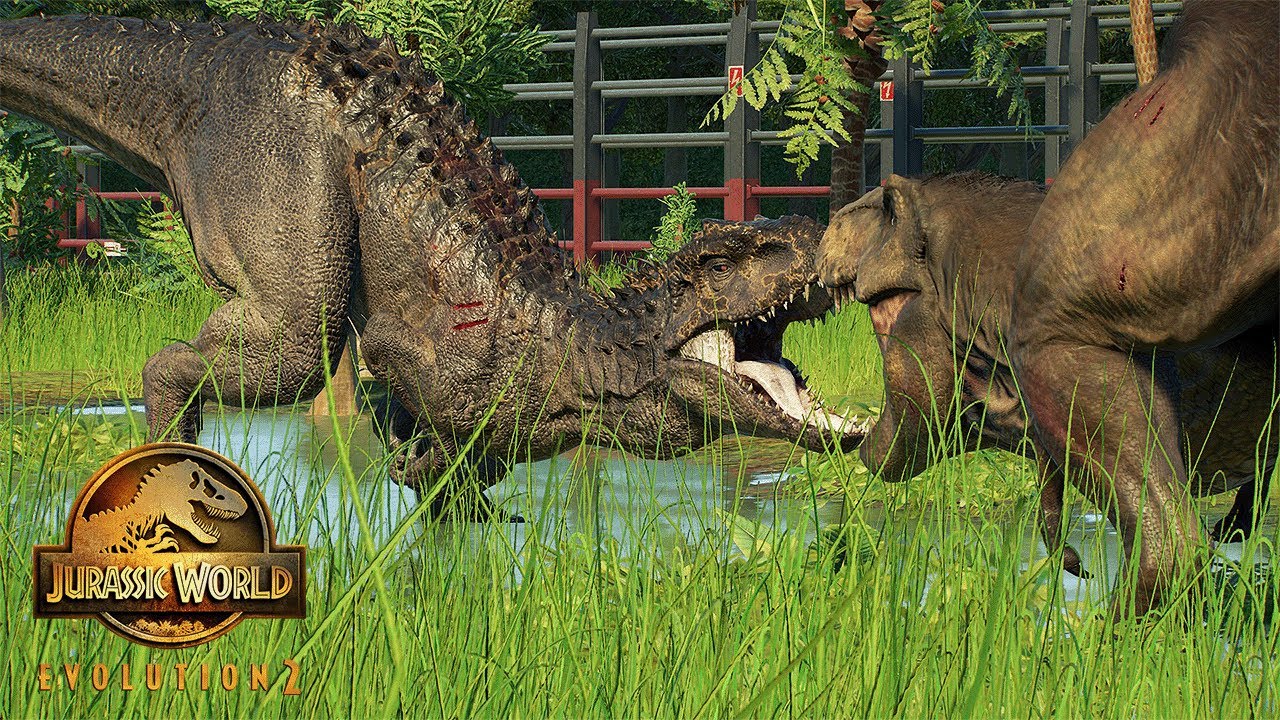 BLACK INDOMINUS REX VS PROLOGUE T. REX | Jurassic World Evolution 2 ...