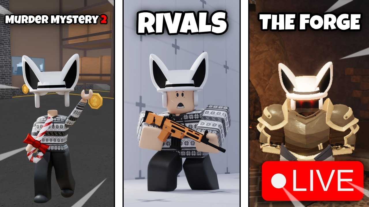 🔴LIVE🔴MM2, RIVALS 1V1ING, THE FORGE PLAYING WITH VIEWERS - YouTube