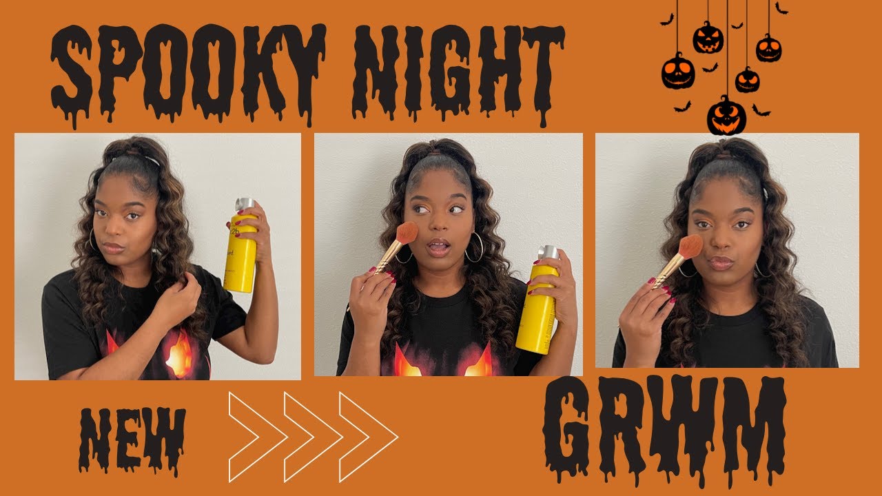 FULL SPOOKY NIGHT GRWM/ HAIR/MAKEUP/OUTFIT/CHIT CHAT - YouTube