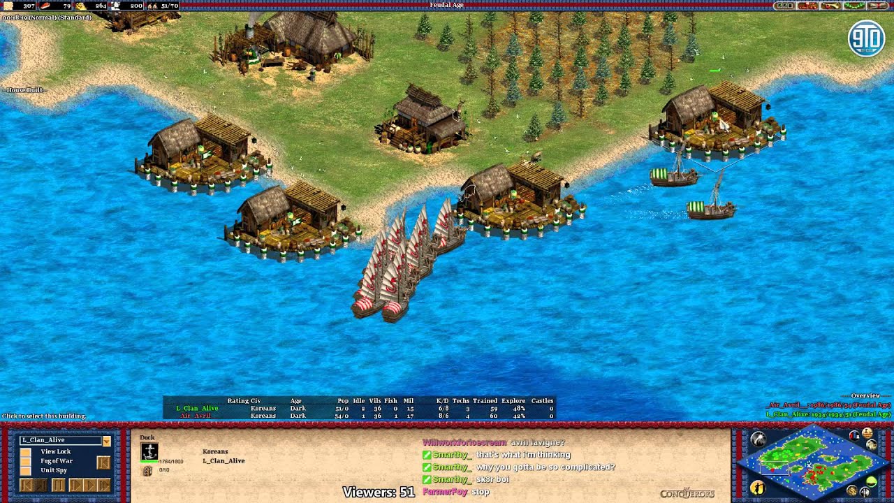 AoE2- Epic Classic Game - Korean Islands - YouTube