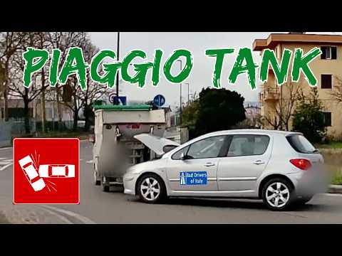 BAD DRIVERS OF ITALY dashcam compilation 9.17 - PIAGGIO TANK