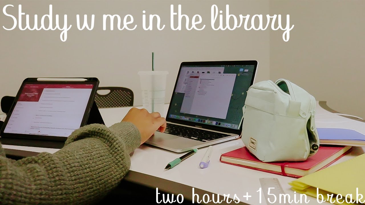 study with me| Late night studying in the library - YouTube