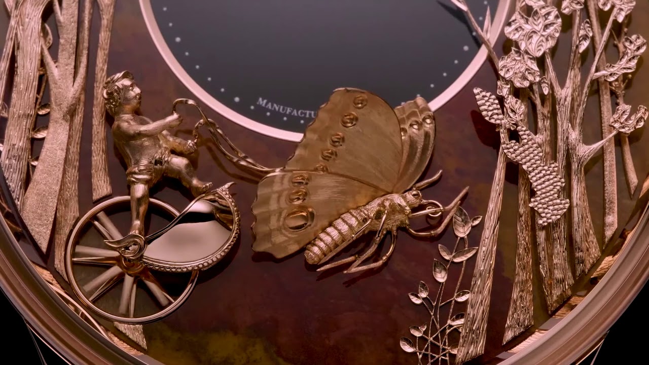 Jaquet Droz Loving Butterfly Automaton Chinchilla Red - YouTube
