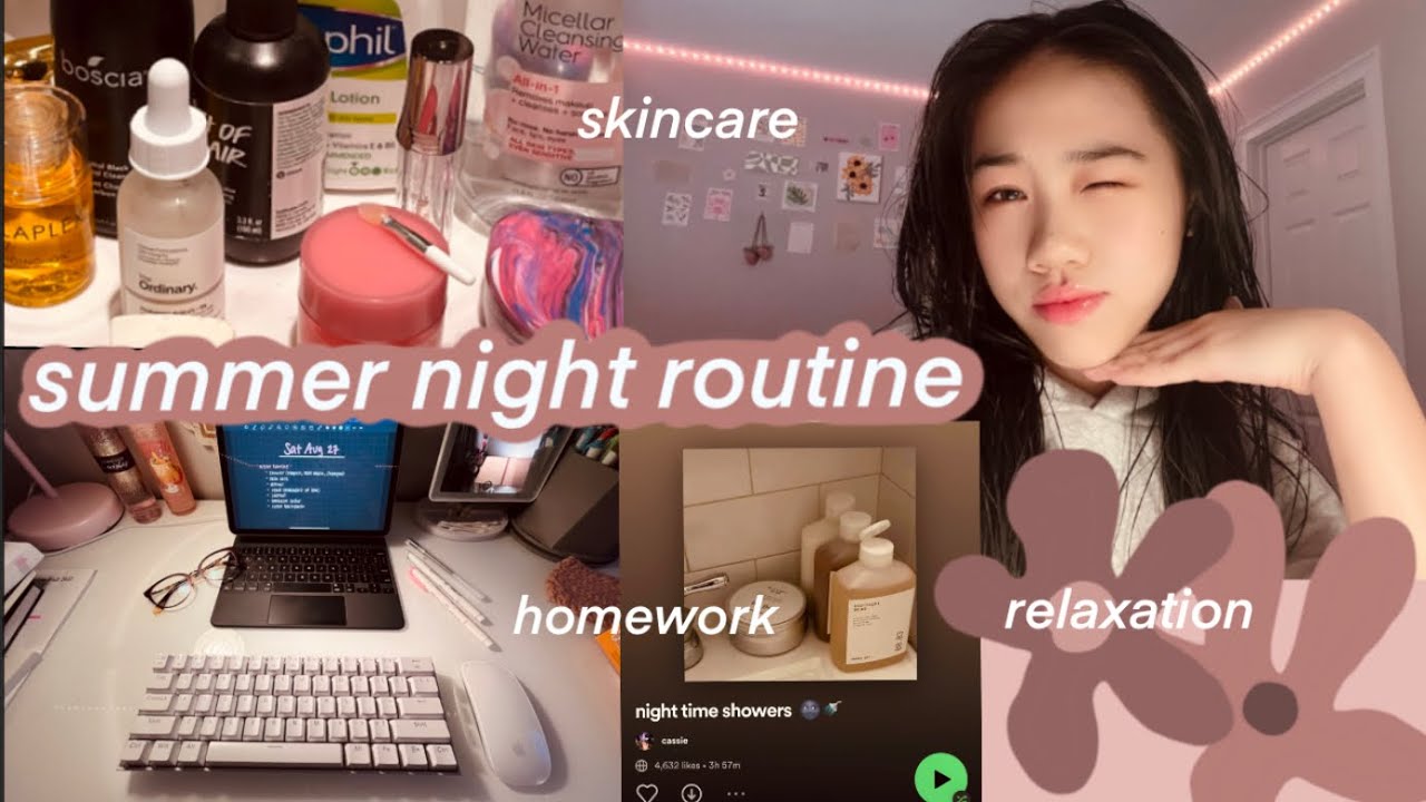 summer night routine 🌅🌙 | skincare, journaling, relaxation - YouTube