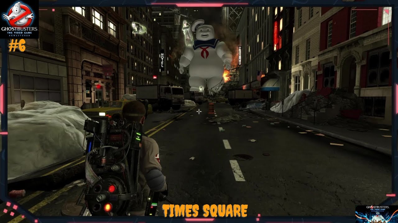 Ghostbusters: (Part 6) Times Square: Escort Ecto-1 in Pursuit of Stay Puft gameplay. - YouTube