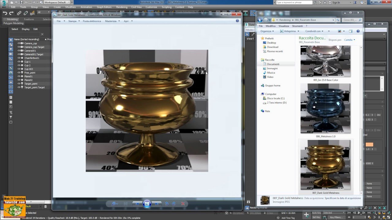 3ds max 2017 ART Rendering Physical Material Base e Metalness - YouTube