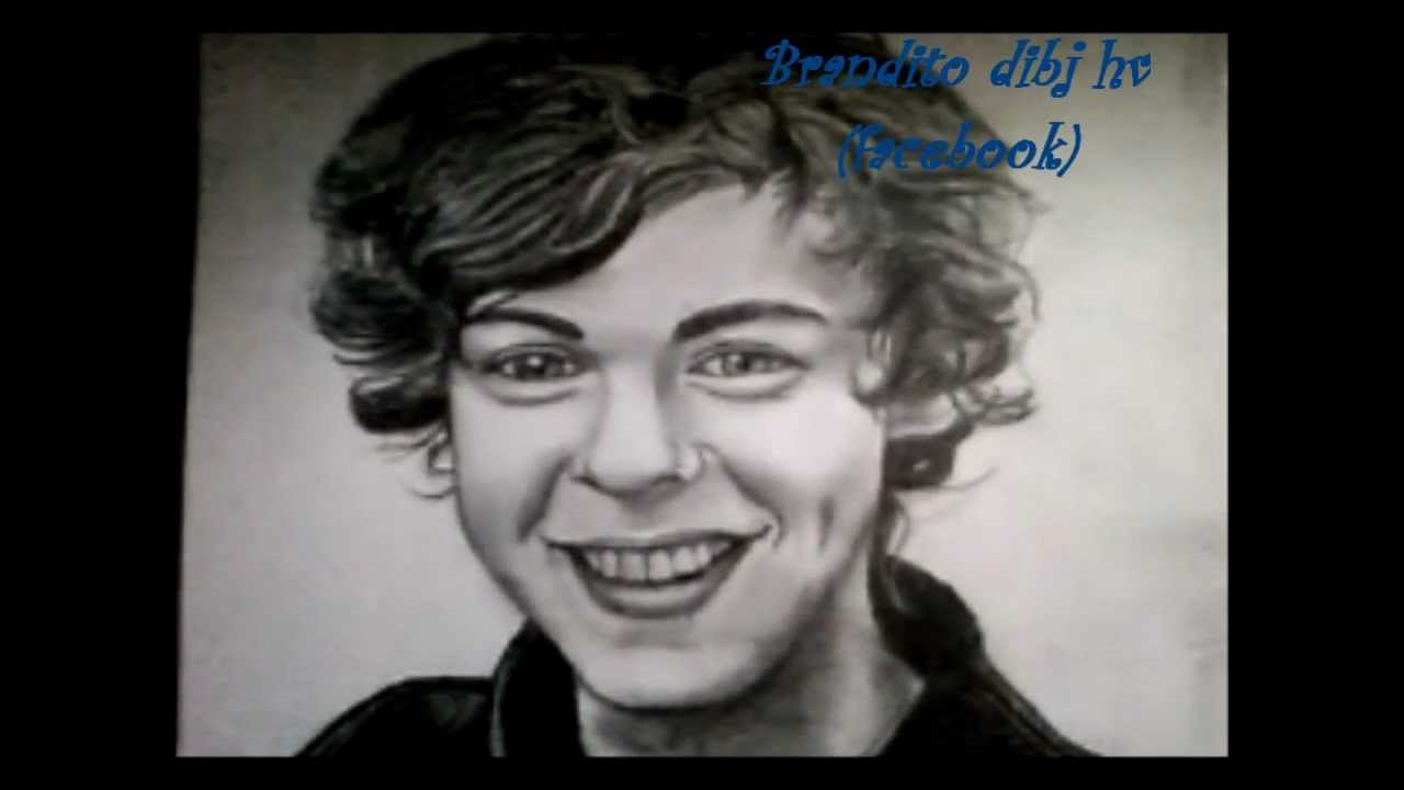Drawing Harry Styles From One Direction By Brandon HV - YouTube