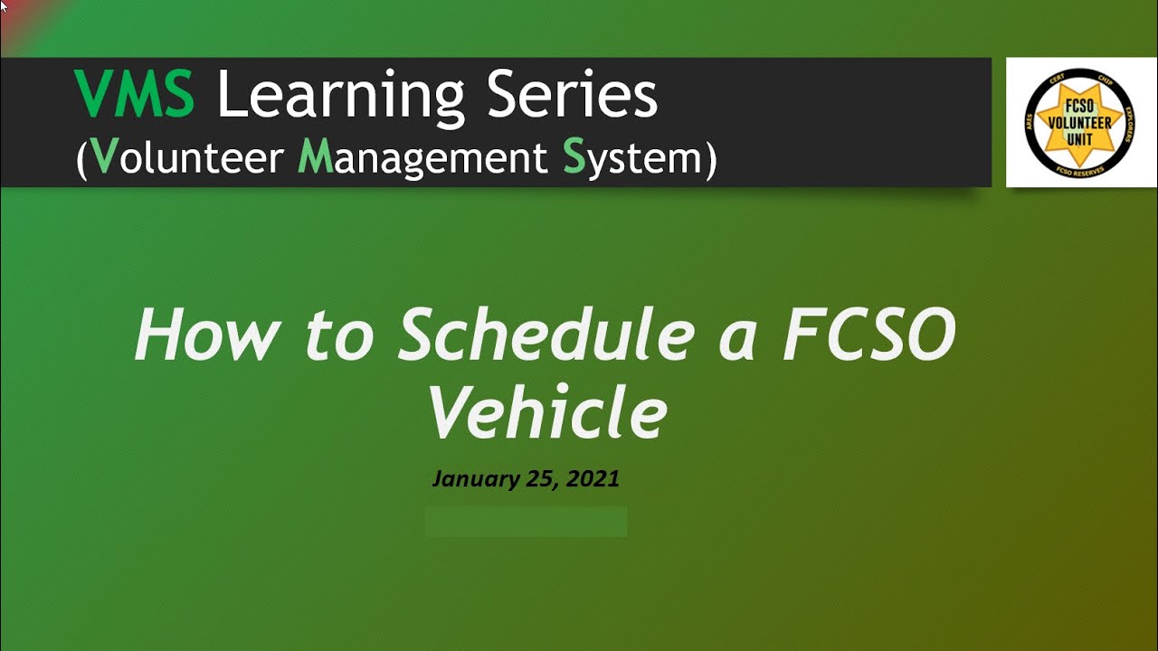 How to Schedule a Vehicle in VMS (Volunteer Management System) - YouTube