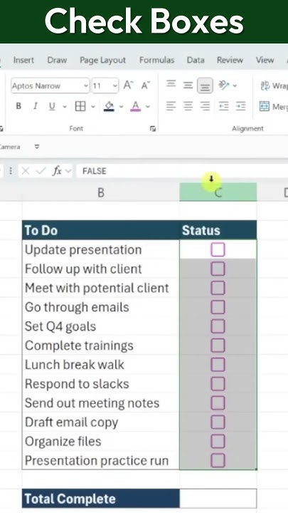ADD Check Boxes to Your Excel Spreadsheet FAST! - YouTube