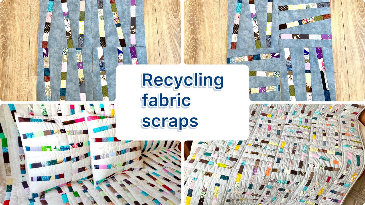 Sewing Small Scraps and Pieces of Fabric. Easy Patchwork Block. For ...