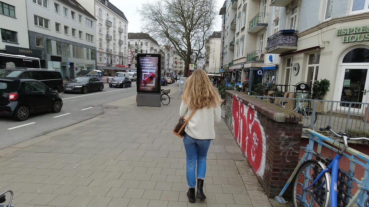 Relaxed Midday Walk in Hamburg Eppendorf Germany with City Sounds and ...