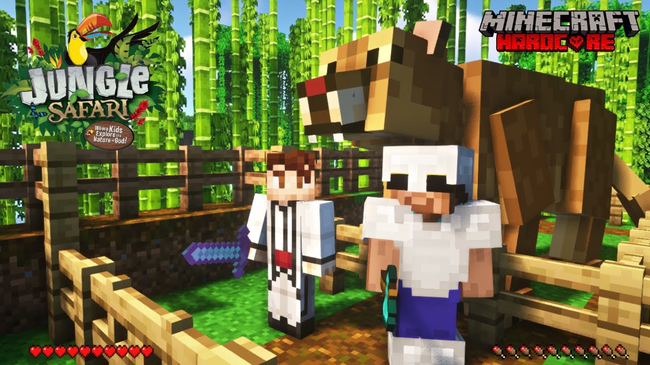 WE BUILT 🦁🐘WILD ANIMALS FARM AND ANCIENT HUNTING WEAPONS IN JUNGLE ...