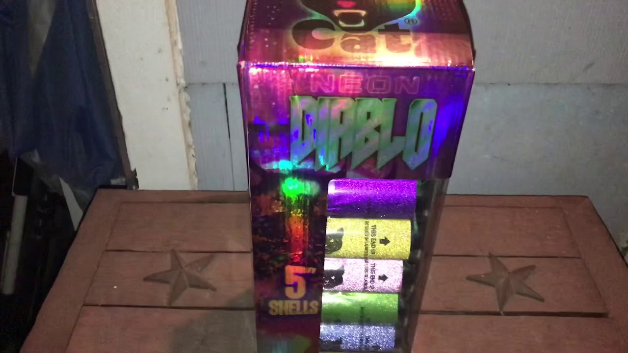 Black Cat Fireworks Neon Diablo 5” Canister Shells Demo - YouTube