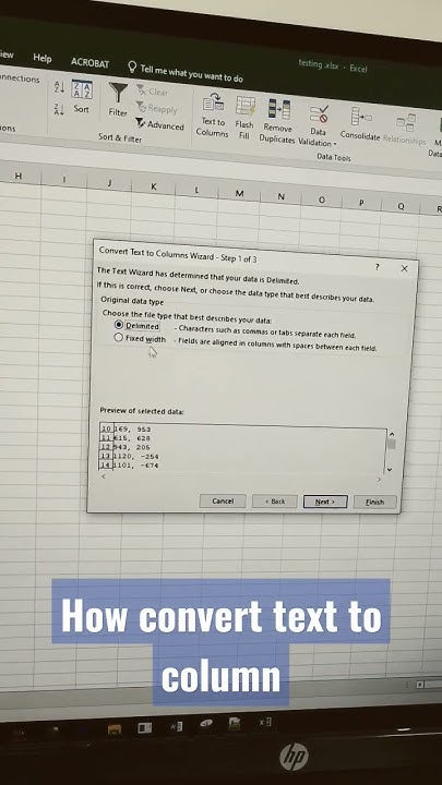 How to convert text to column in csv file - YouTube