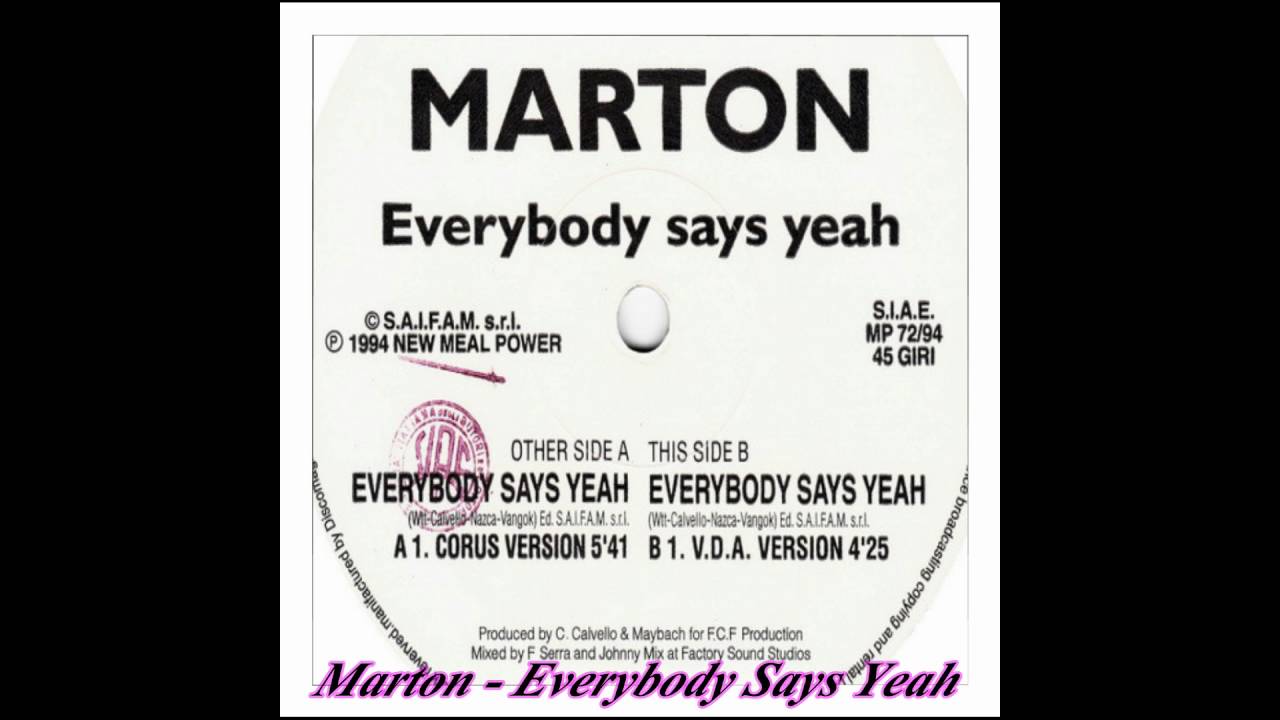 Marton - Everybody Say Yeah (Corus Version) - YouTube