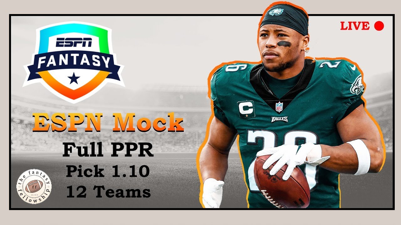 🏈 ESPN Full PPR Mock Draft, Pick 1.10 - YouTube