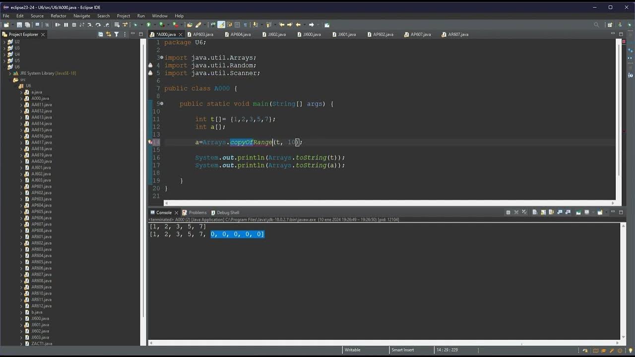 Java U6 10 Copyof Copyofrange Arraycopy Youtube
