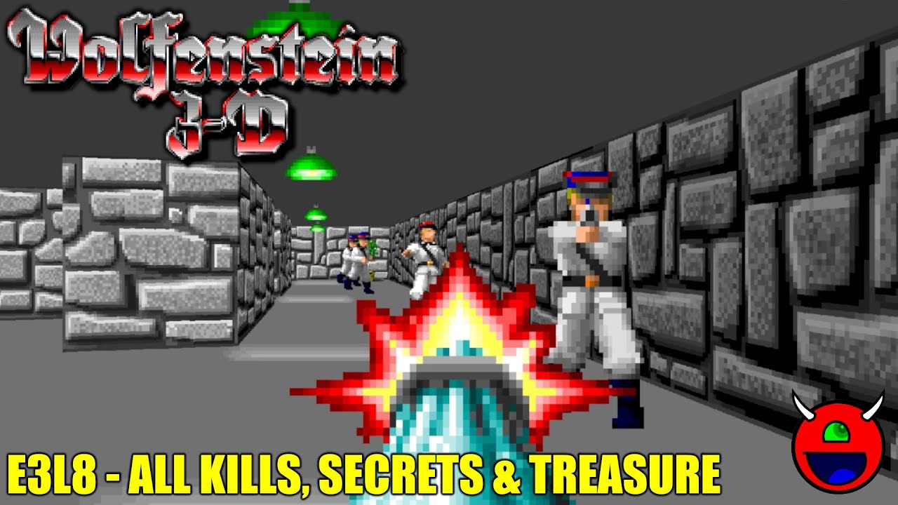 Wolfenstein 3D (ECWolf) - E3L8 - 100% No Commentary - YouTube