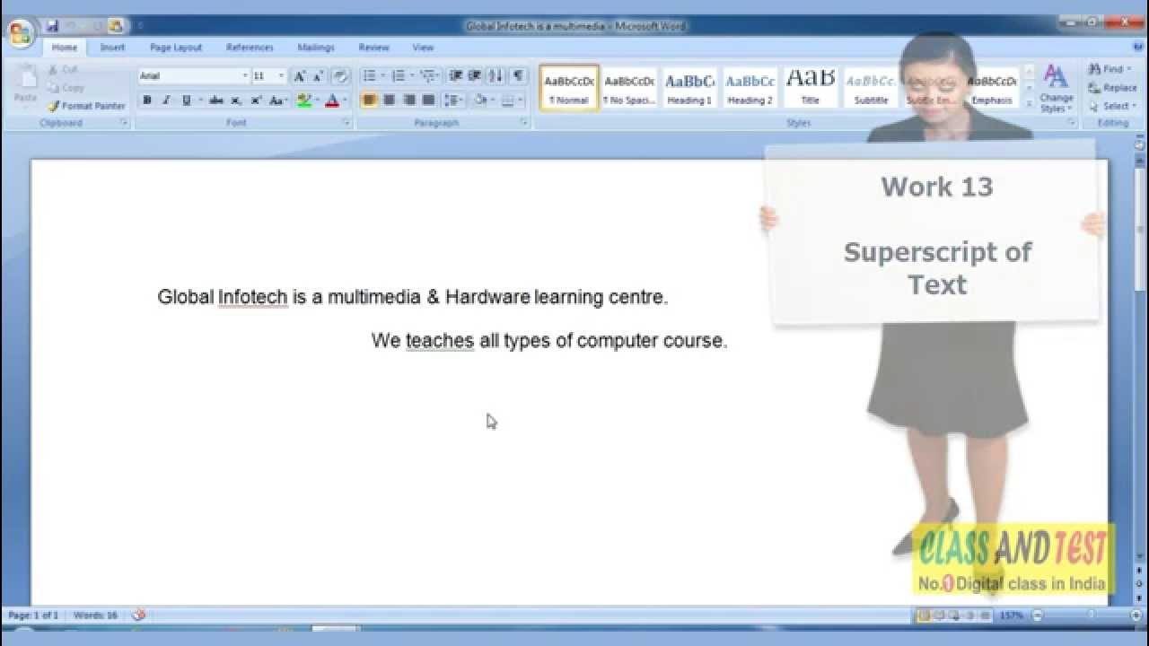 MS WORD 13 - Superscript of Text - YouTube