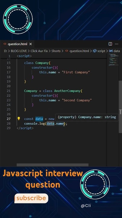 A javascript interview question related to class constructor. - YouTube