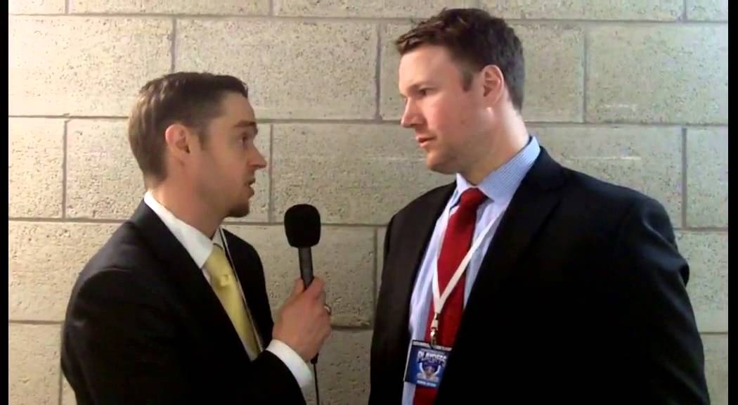 Murph chats with Doug Christiansen after the EIHL Championship Game in ...